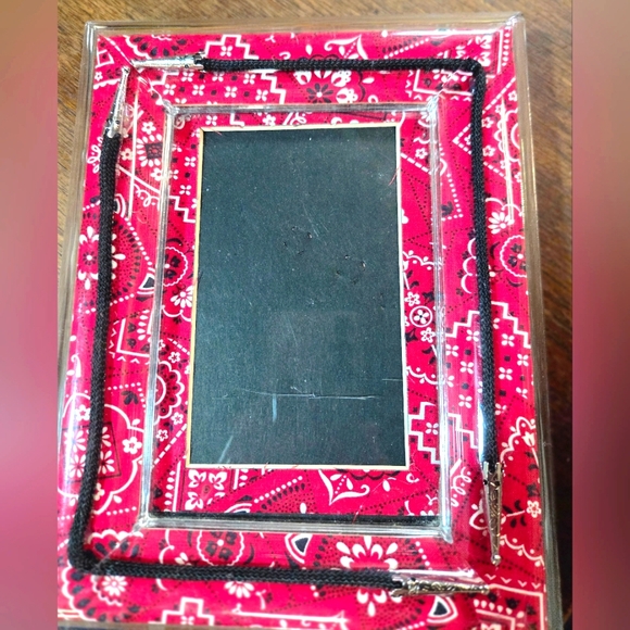 Art | Acrylic Frame With Bright Red Bandana Photo Frame | Poshmark